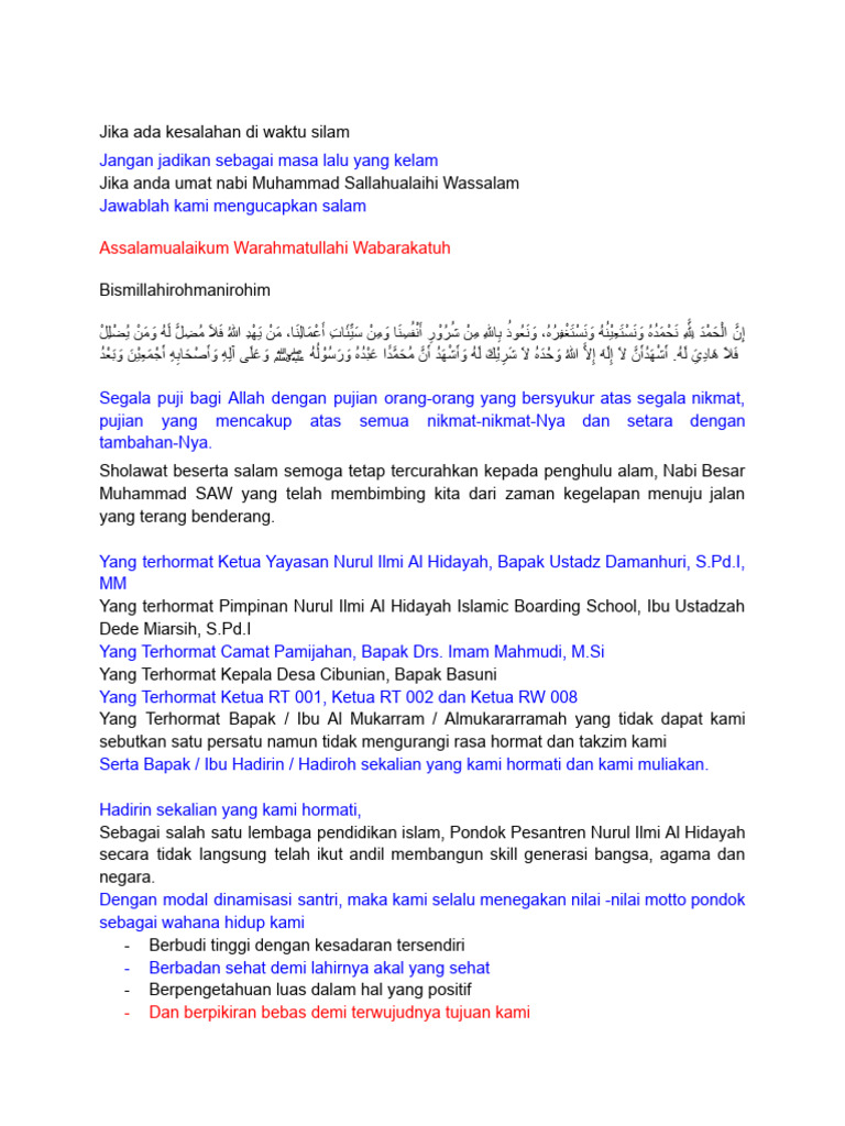 Teks MC Maulid NIBS | PDF