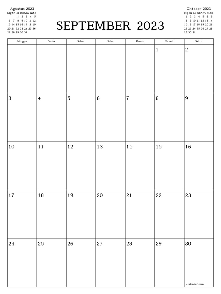 Calendar 9 2023 P A4 7calendar | PDF