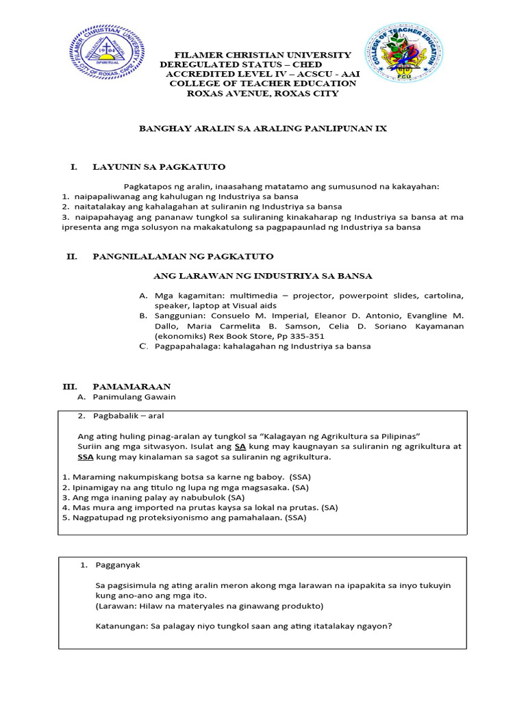 UPOD SS1 Lesson Plan | PDF