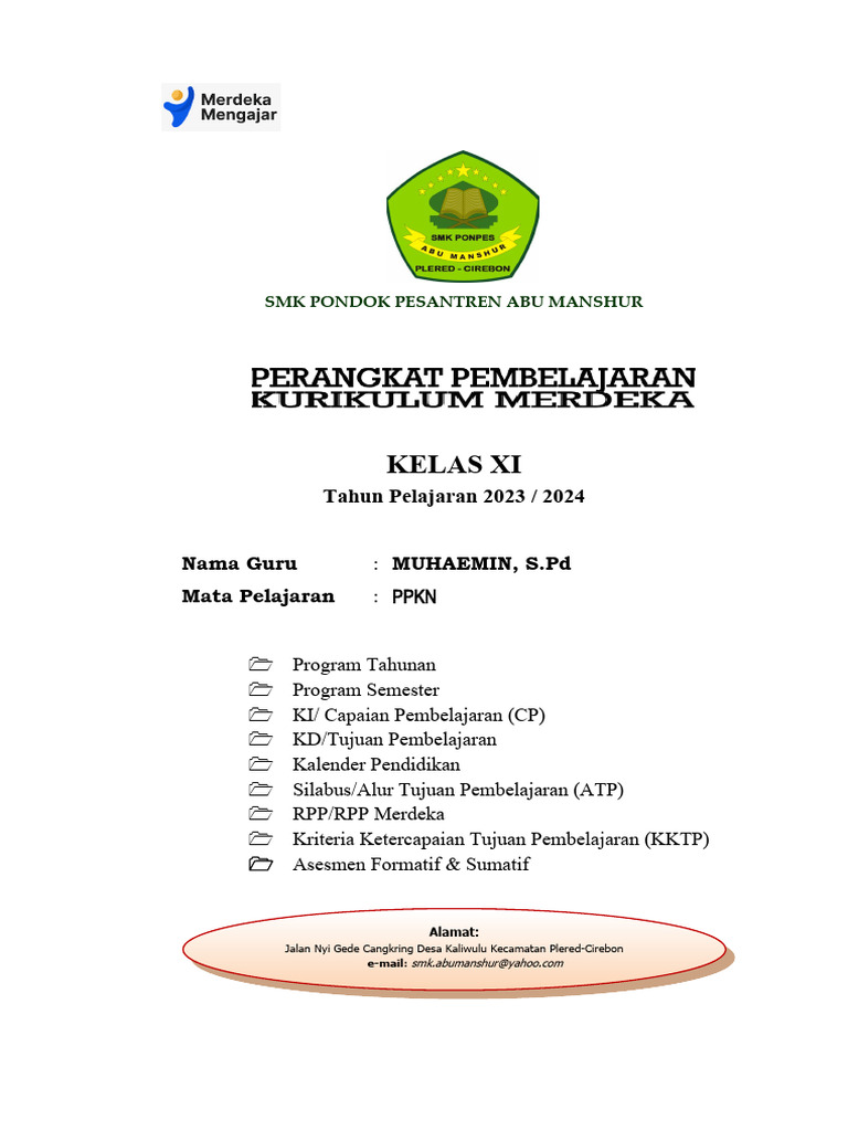 Silabus PPKN Kelas XI Kurikulum Merdeka | PDF