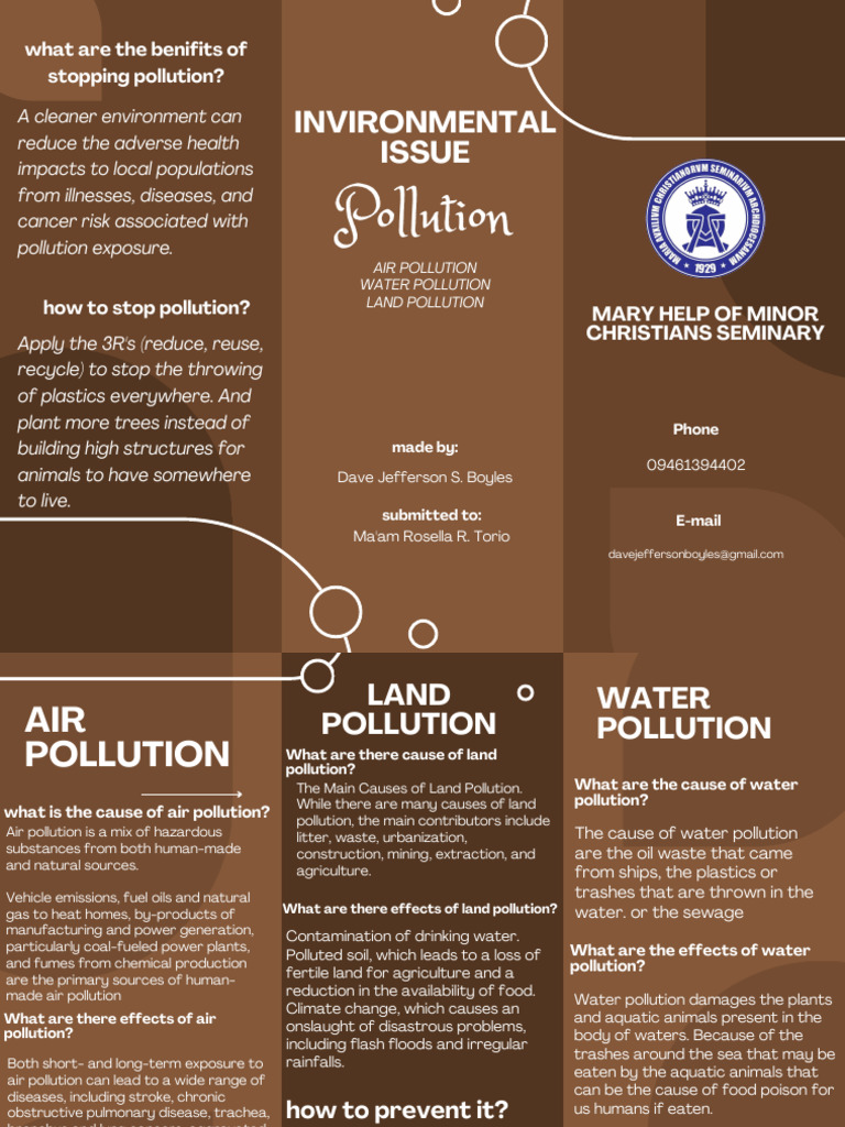 Brown Creative World City Tour Trifold Brochure | PDF | Air Pollution ...