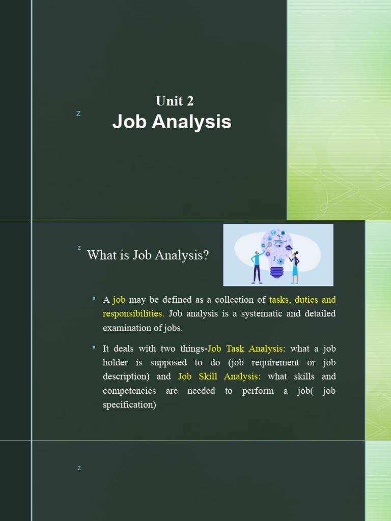 Unit 2 - Job Analysis | PDF | Career & Growth