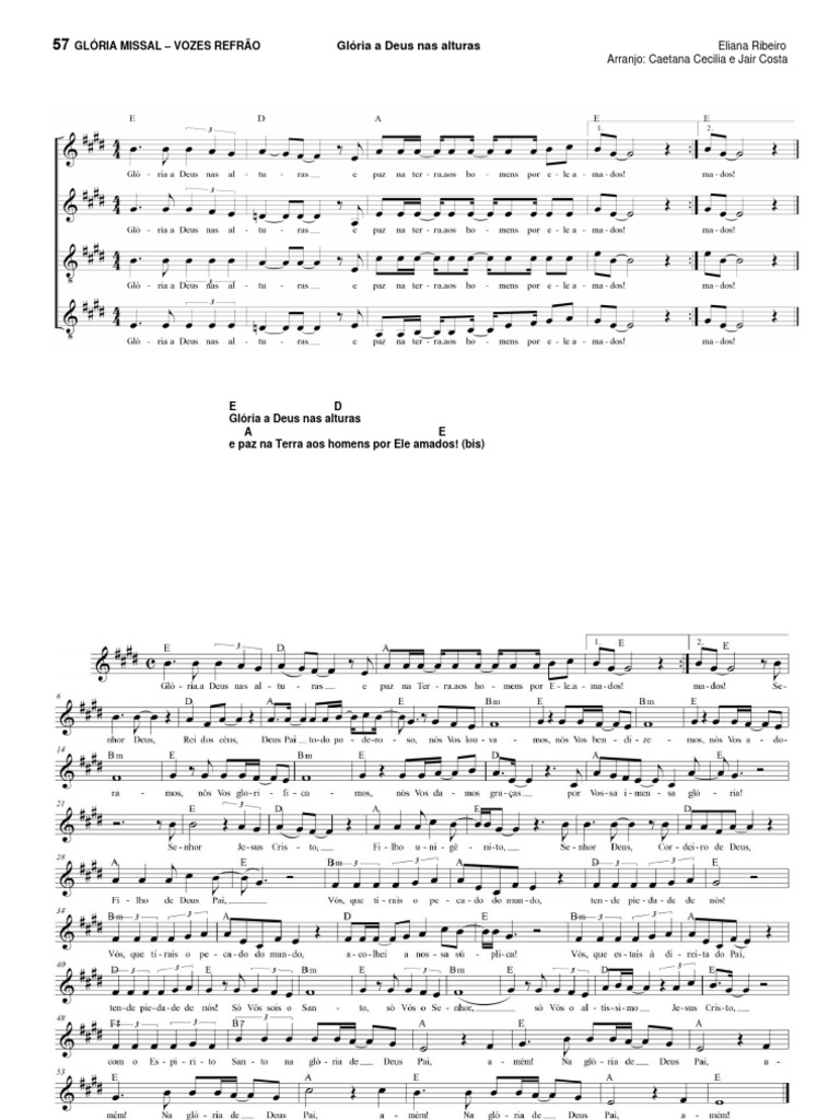 Partitura Partes Fixas Gloria 57 | PDF