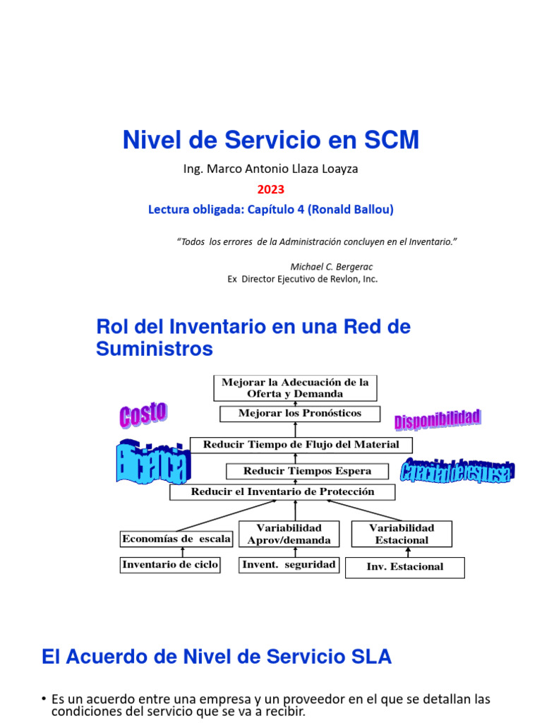 Nivel de Servicio en SCM 2023 | PDF