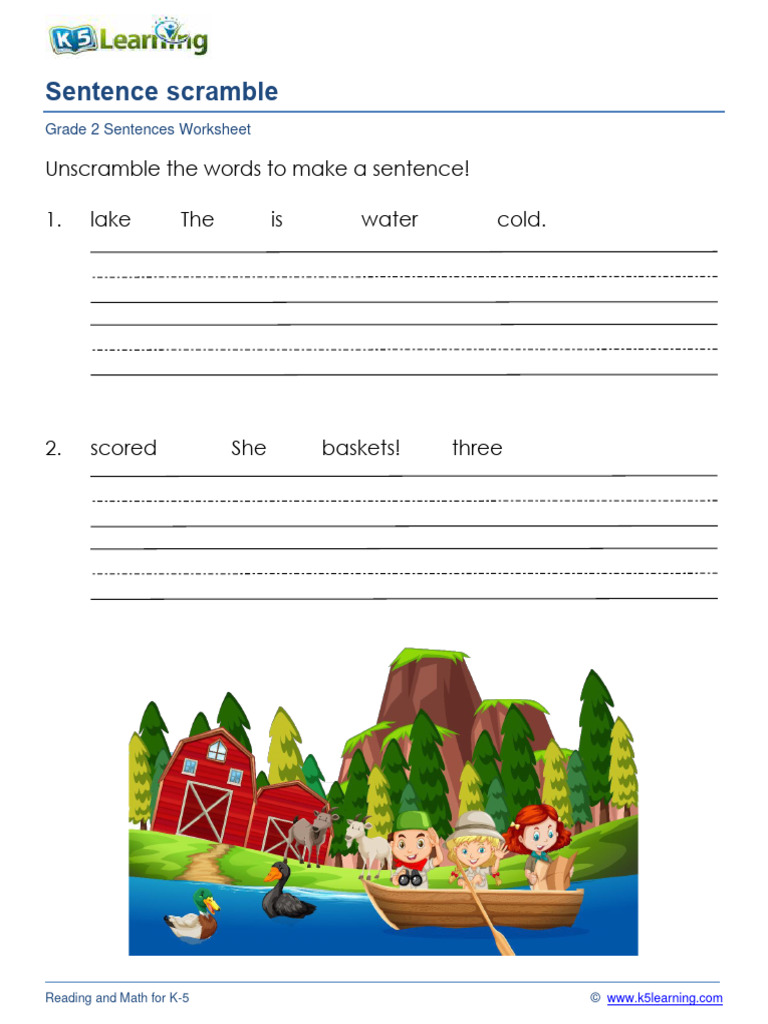 Grade 2 Sentence Scramble D | PDF | Foreign Language Studies
