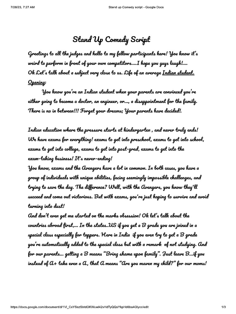 Shankara Standup Script | PDF