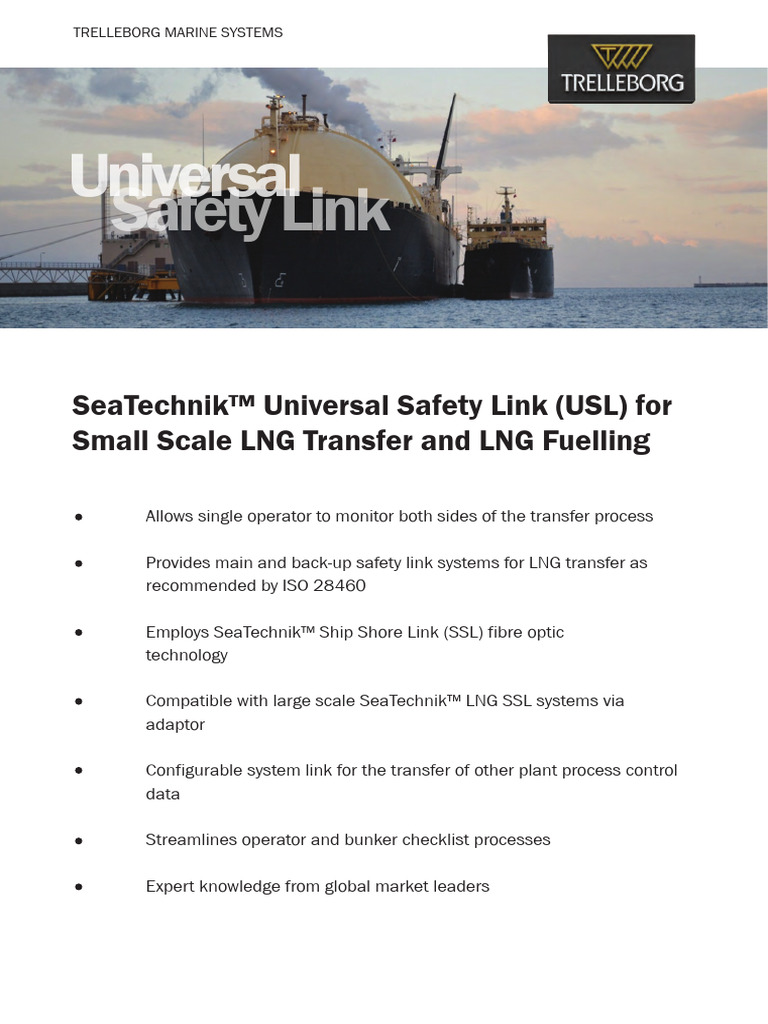 Universal Safety Link: Seatechnik™ Universal Safety Link (Usl) For Small Scale LNG Transfer and ...