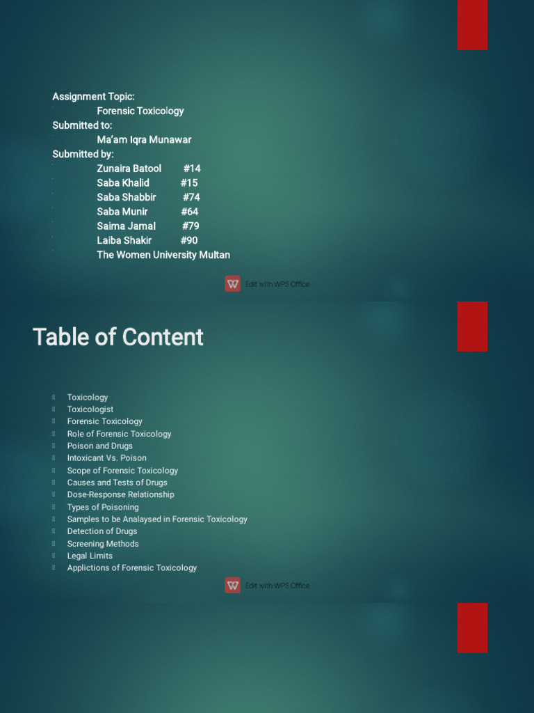 presentation on forensic toxicology | PDF | Toxicology | Poison