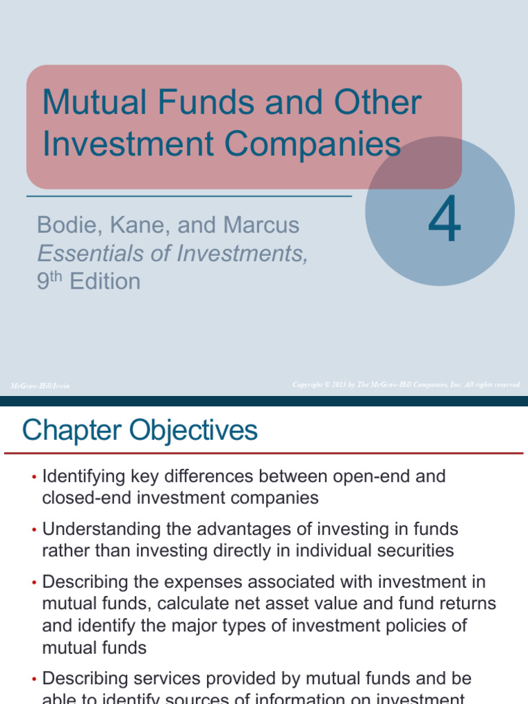 Mutual Funds and Other Investment Companies: Bodie, Kane, and Marcus 9 ...