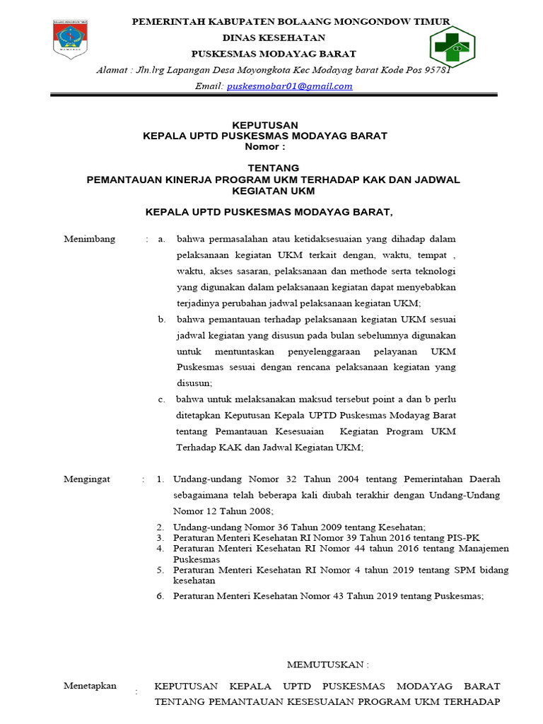 Pemantauan Kinerja Program UKM Puskesmas | PDF