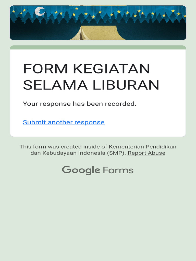 Form Kegiatan Selama Liburan | PDF