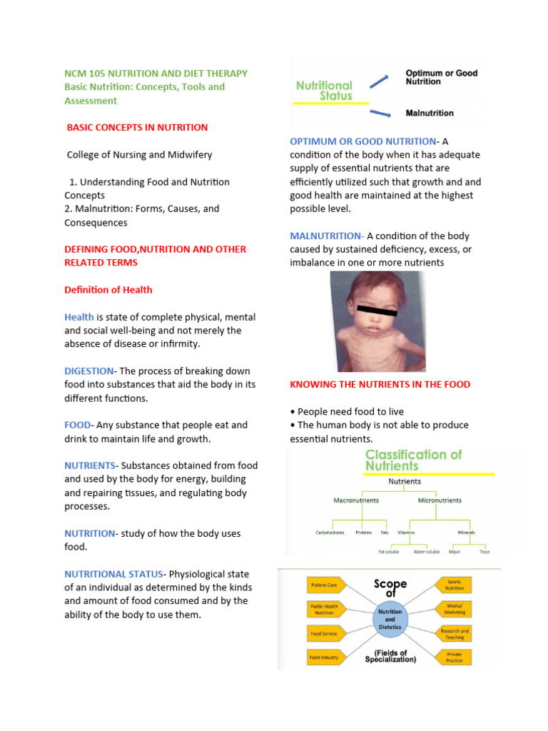 Nutrition and Diet Therapy Overview | PDF