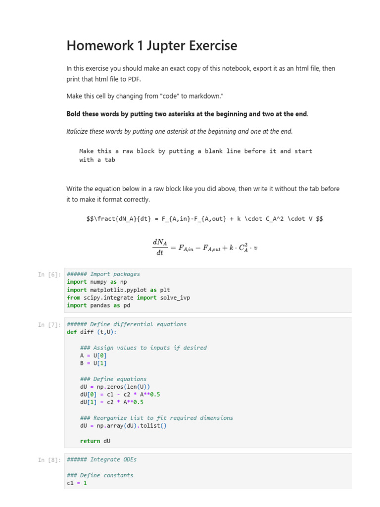Homework 1 Jupyter Exercise # | PDF