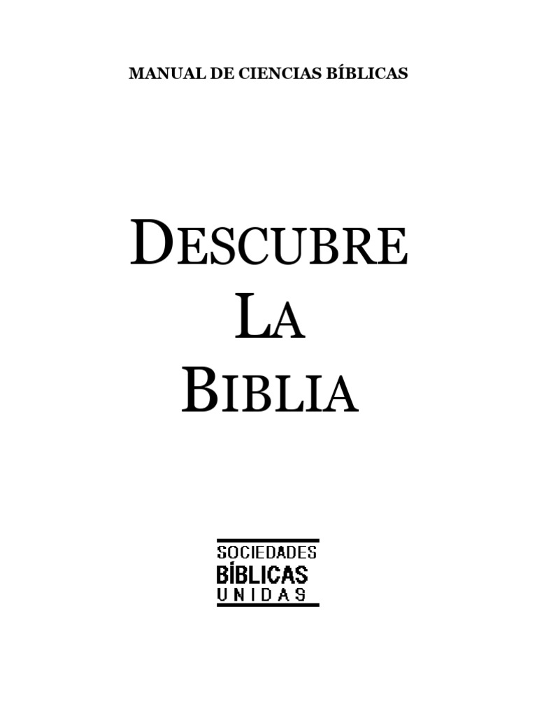 Descubre La Biblia - Sociedades Biblicas Unidas | PDF