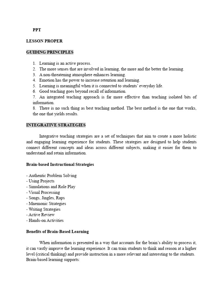 Lesson Proper | Download Free PDF | Learning | Methodology