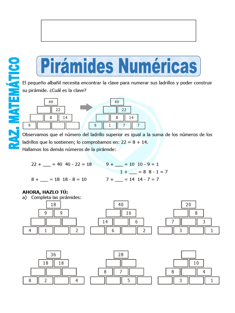 1ero. Rm. Pirámide Numérica. 27.08.2023. | PDF