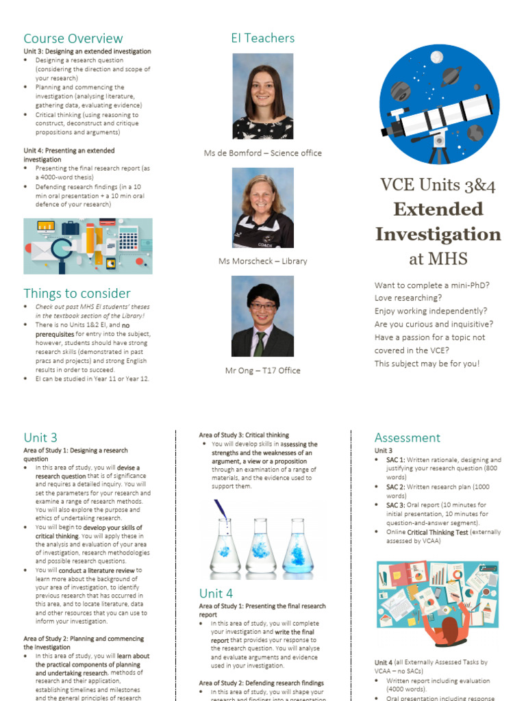 VCE EI at MHS Brochure | PDF