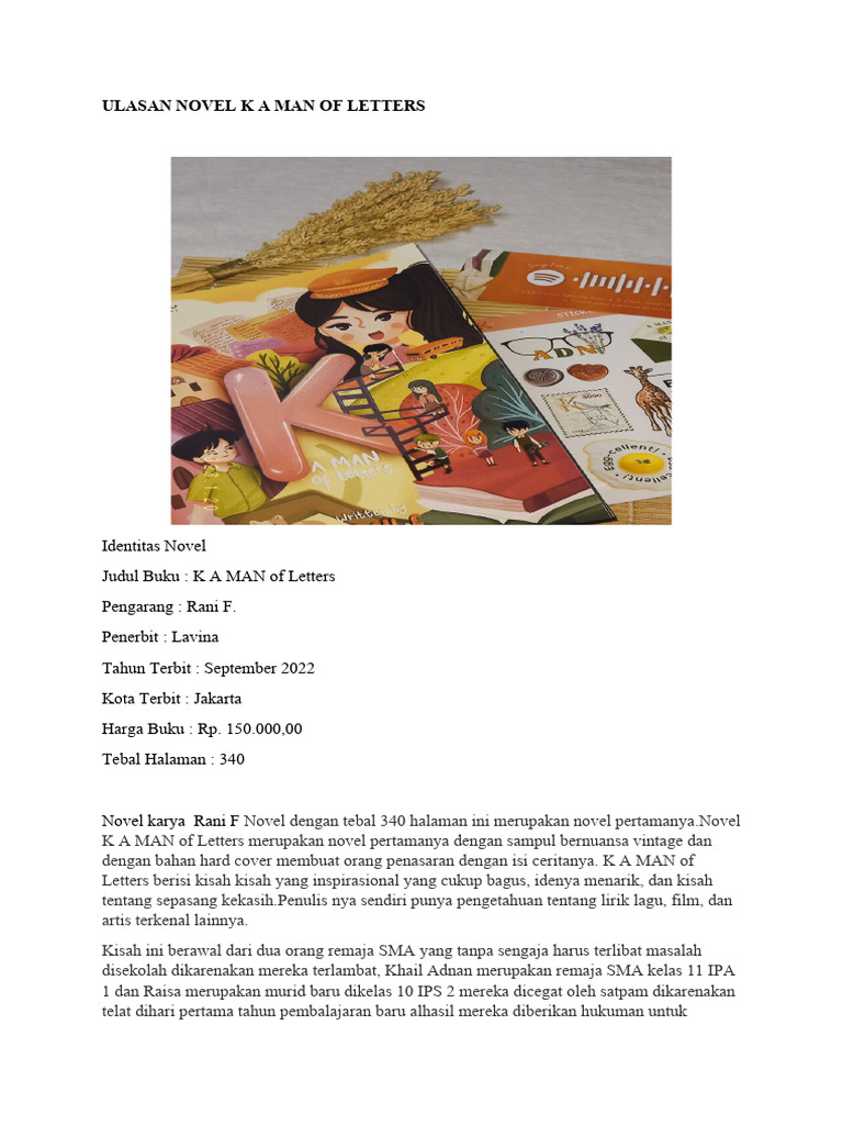 Ulasan Novel K A Man of Letters | PDF