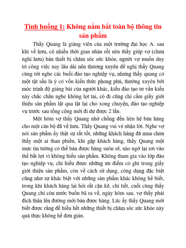 Tình huống 1234567 | PDF