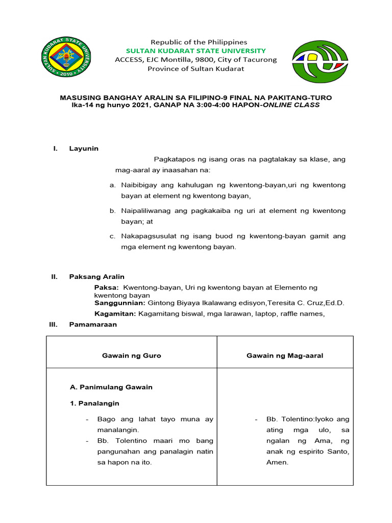 4as Banghay Aralin | PDF