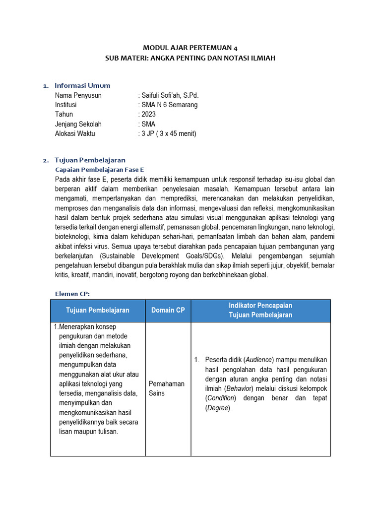 Modul Ajar Pertemuan 4 Pdf