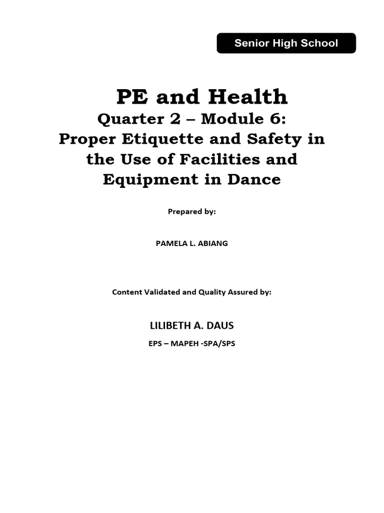 Physical-Education-and-Health-3-Grade-12-Module-6 | PDF | Learning ...