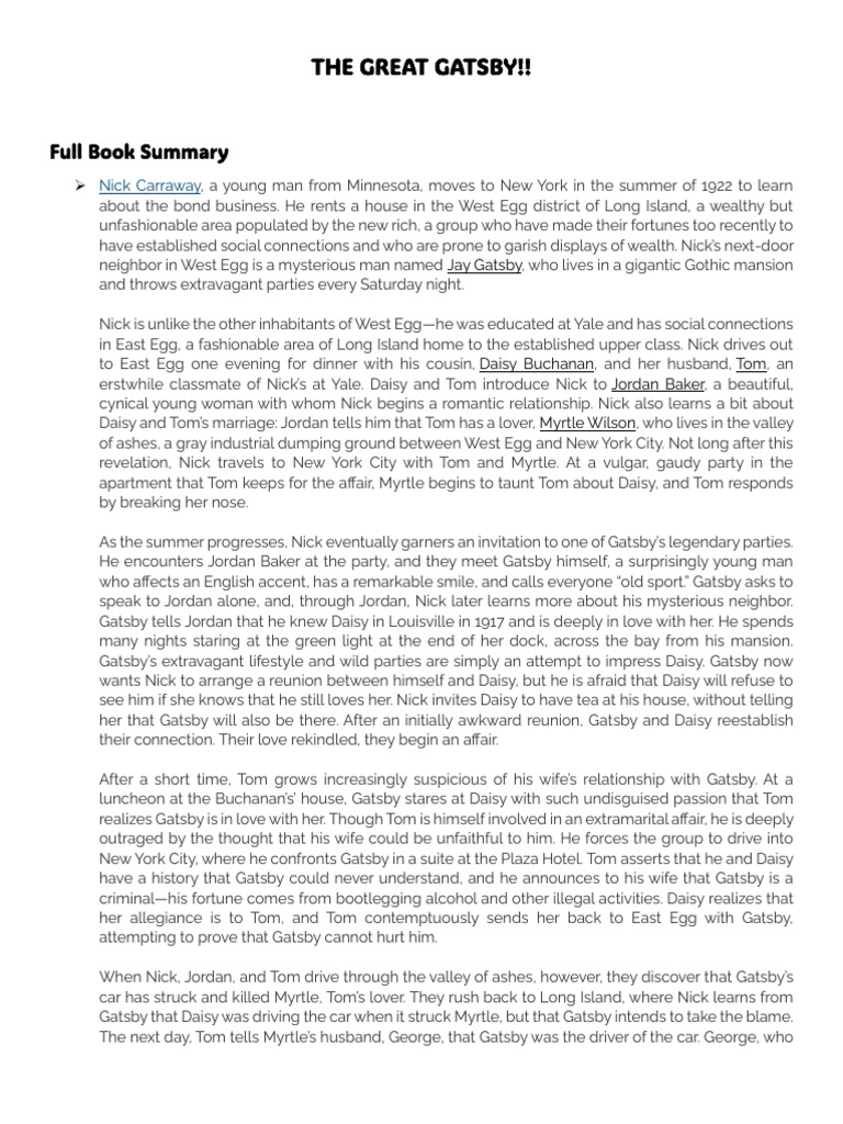 The Great Gatsby | PDF