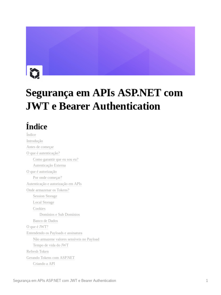 1695732143009balta Io - Ebook - Seguranca em Apis Aspnet Com JWT e Bearer Authentication | PDF