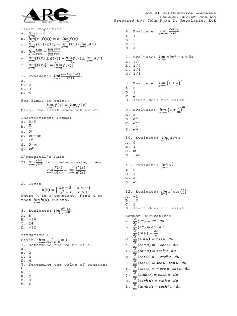 3.5 - Differential Calculus | PDF | Curvature | Function (Mathematics)