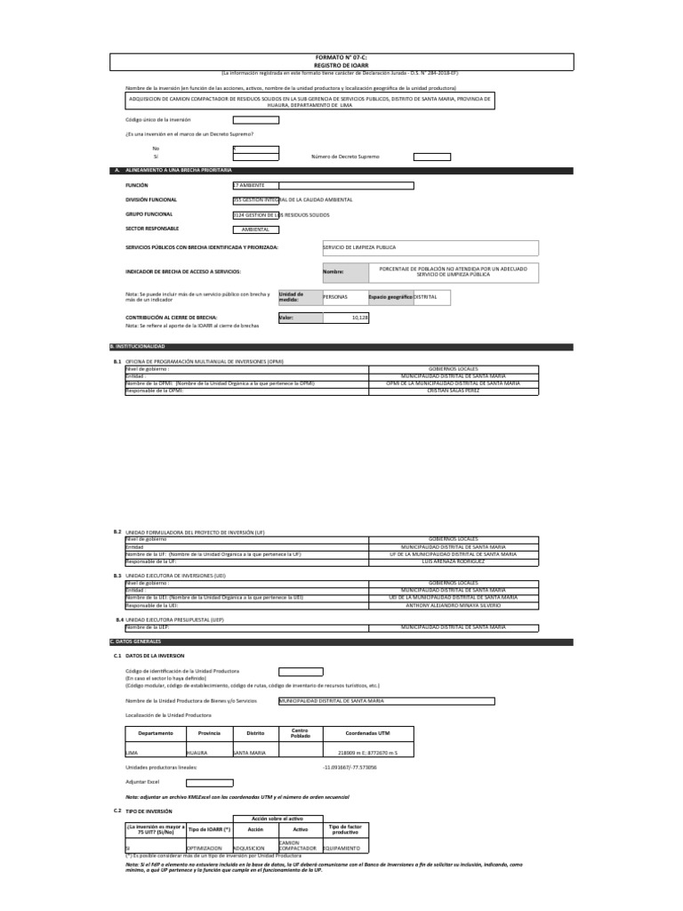 Formato7c Camion Compactador - 2023 | PDF | Finanzas y dinero