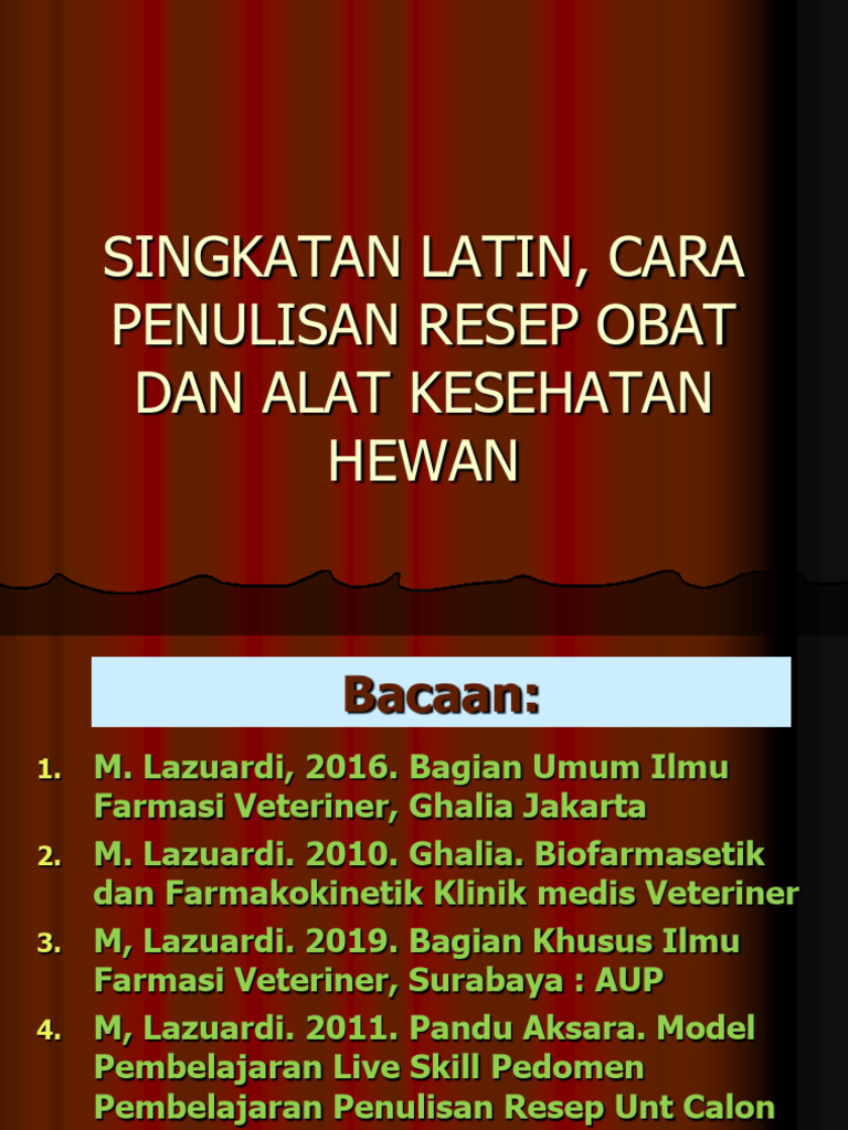 Perihal Resep & Singkatan Latin-2019 | PDF