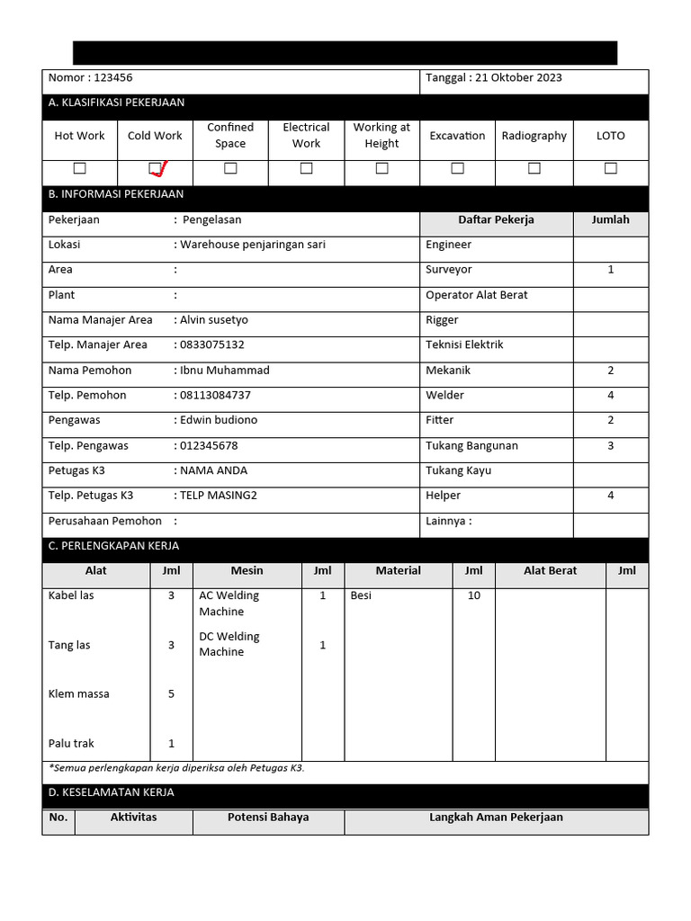 Form Work Permit Pdf