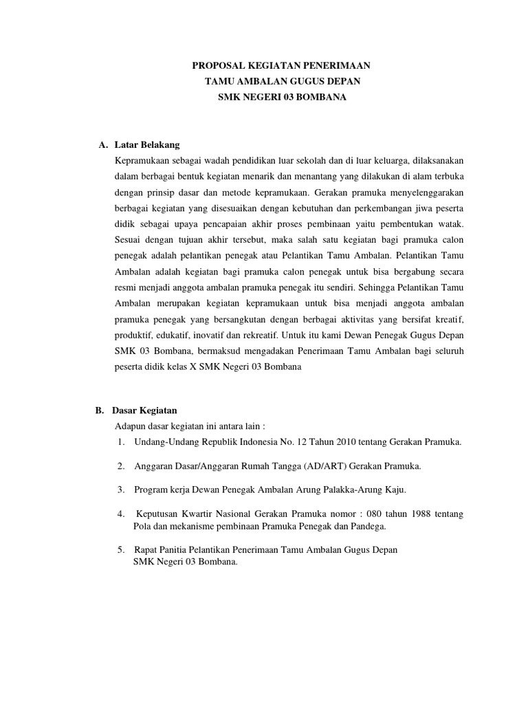 Proposal Pta SMK | PDF