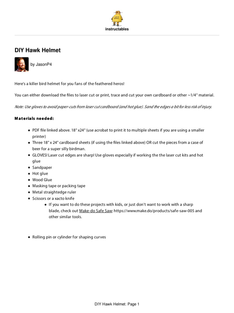 DIY Hawk Helmet | PDF