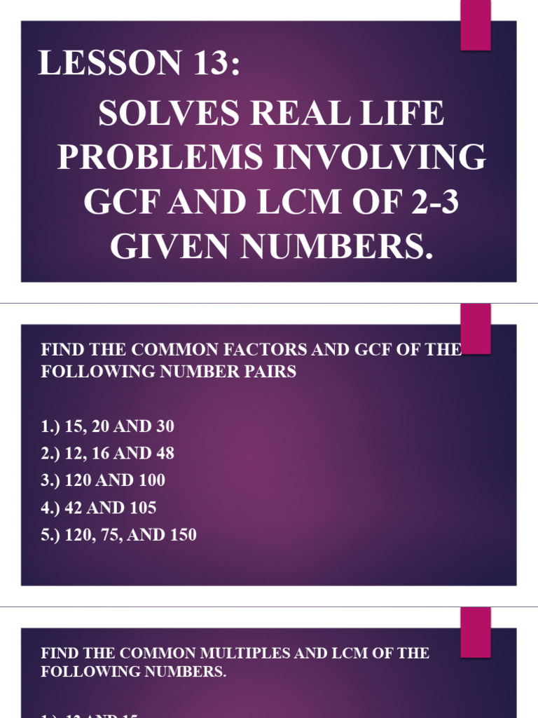Math 5 Leson 13 | PDF