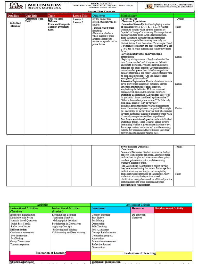 Grade VI Week 1-2 Monday | PDF