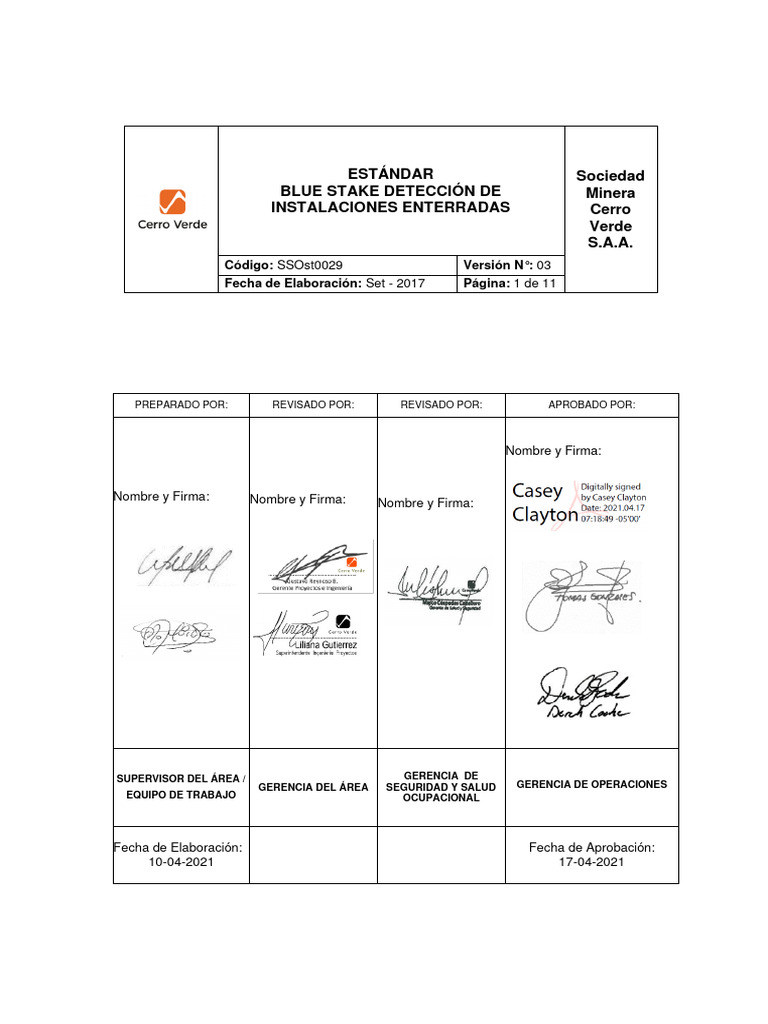 SSOst0029 - Estándar Blue Stake - v.03 | PDF