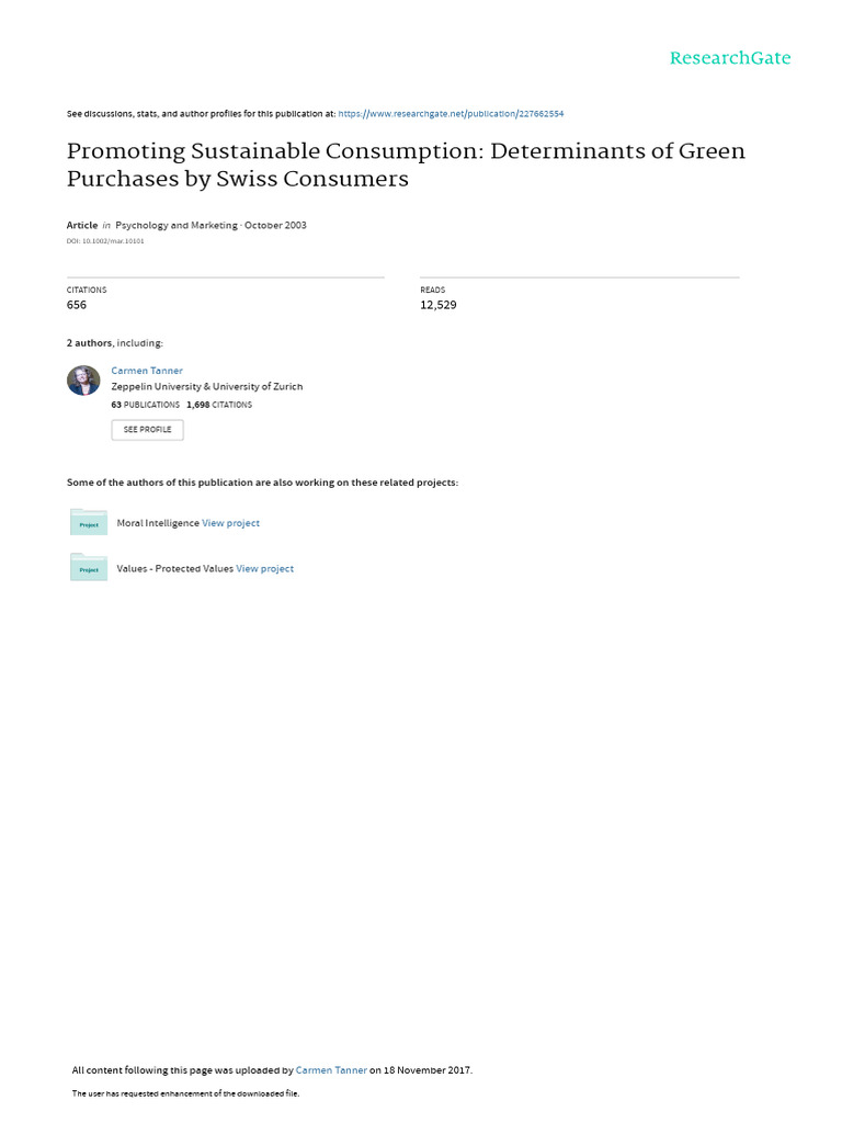 Promoting Sustainable Consumption Determinants of | PDF | Dependent And Independent Variables ...