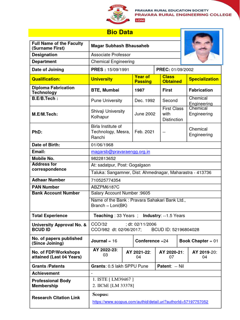 Dr.S.B. Magar | PDF | Academic Degree | Qualifications