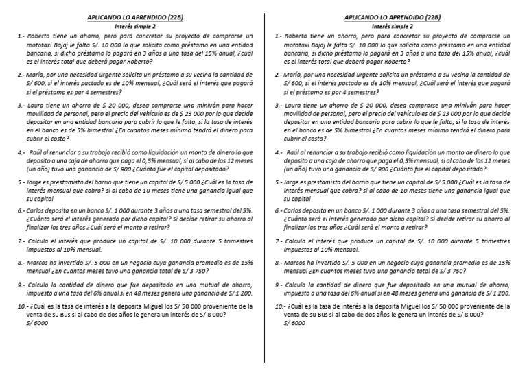 Aplicando Lo Aprendido (22B) | PDF