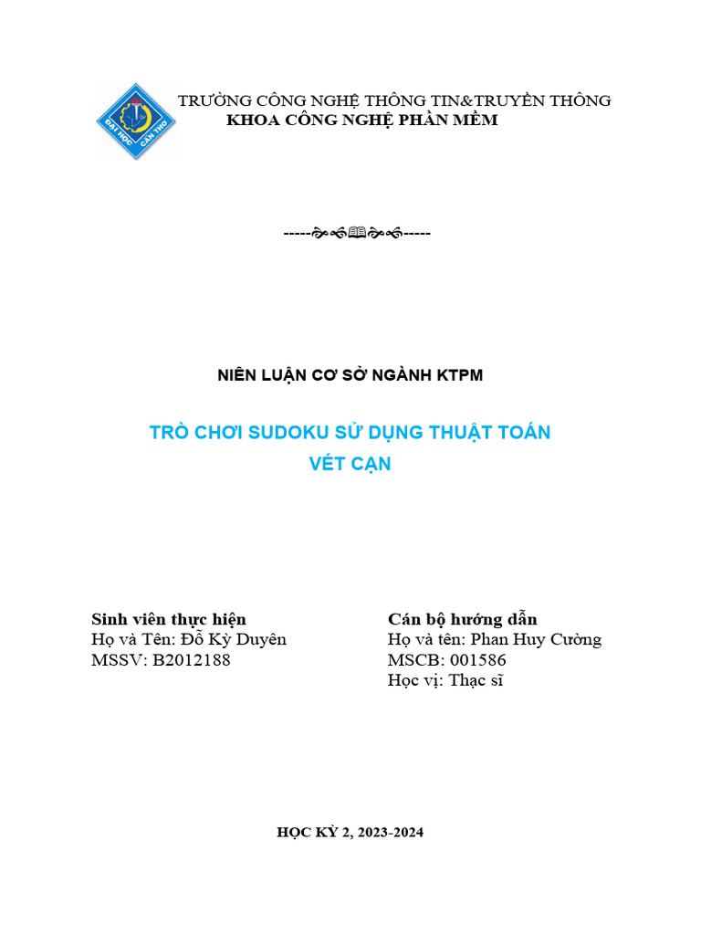 NIÊN LUẬN CƠ SỞ NGÀNH KTPM | PDF