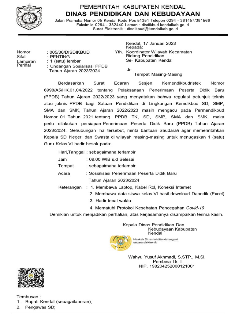 Undangan Sosialisasi PPDB | PDF