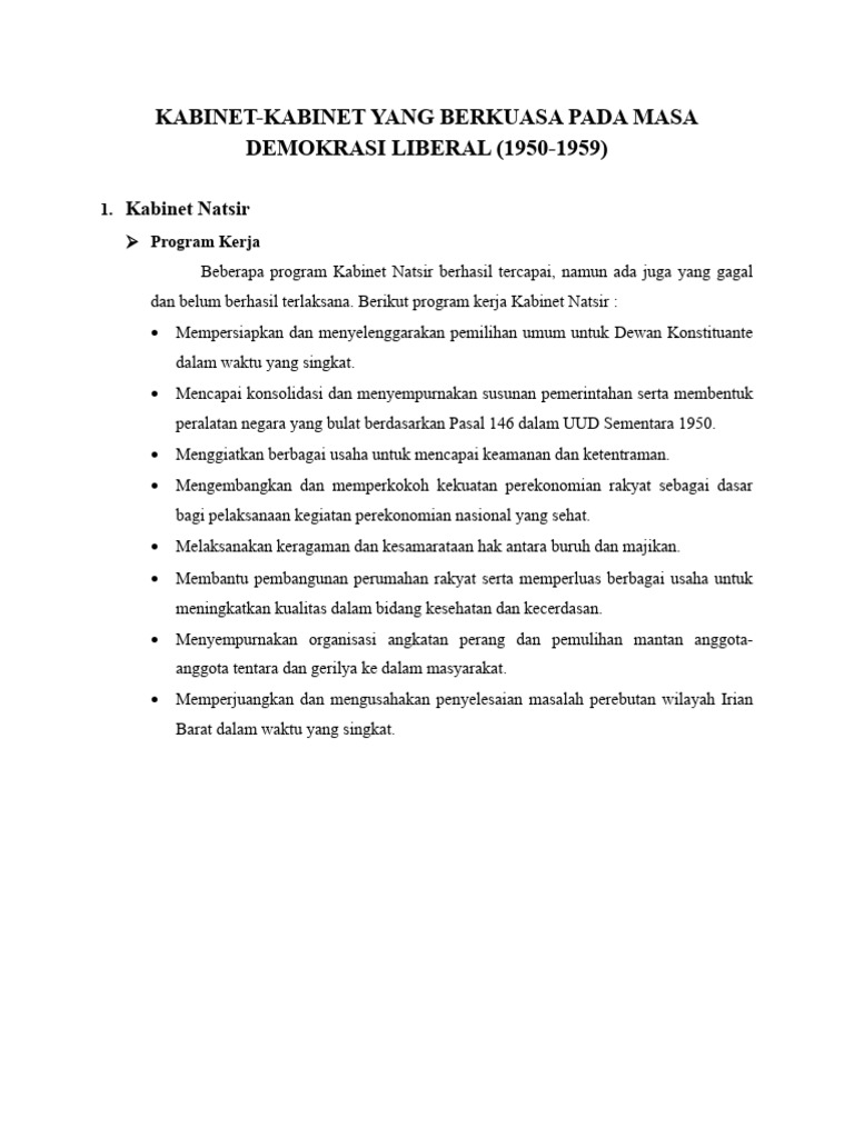 Kabinet Yang Berkuasa Pada Masa Demokrasi Liberal Pdf 