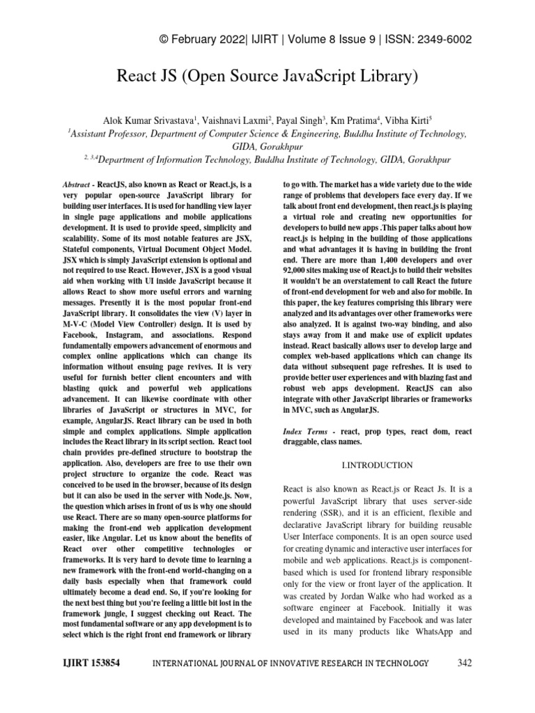 React Research Paper | PDF