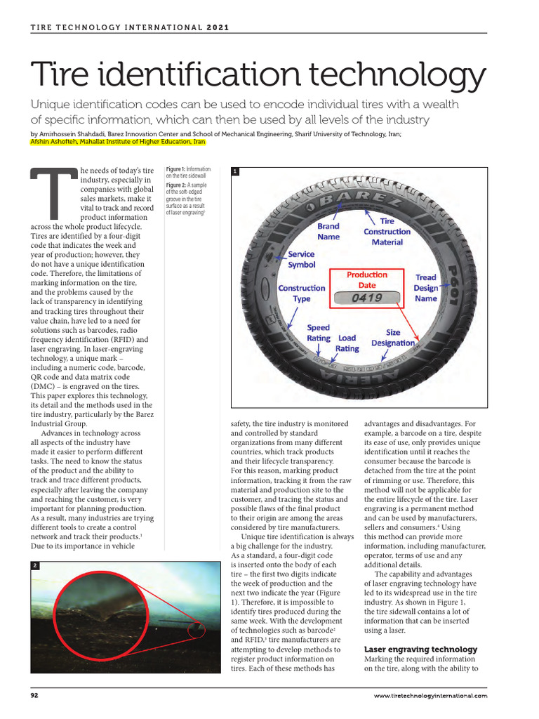 Tire Identification Technology | PDF | Computers | Technology & Engineering