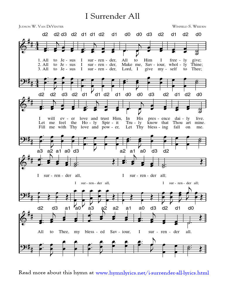 I Surrender All Sheet Music 1 | PDF