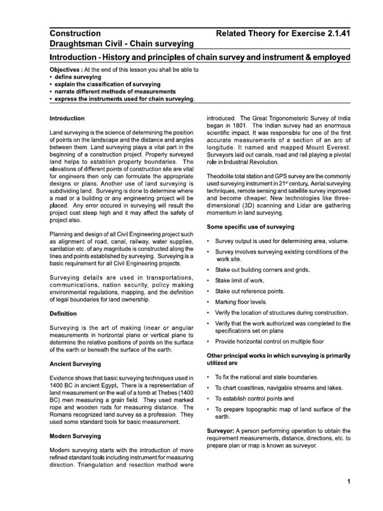 UNIT-III Chain Surveying English | PDF
