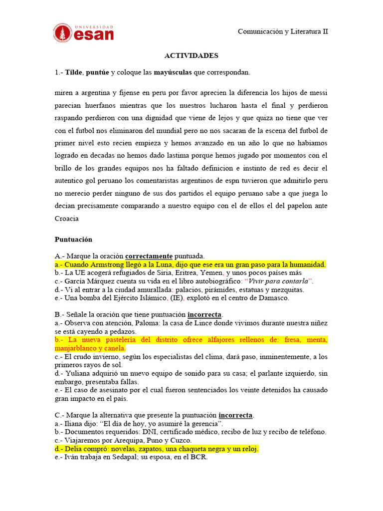 SOLUCIONARIO - Ficha 14 - Asesoría de CL2 y LL2 (Primera Parte) | PDF