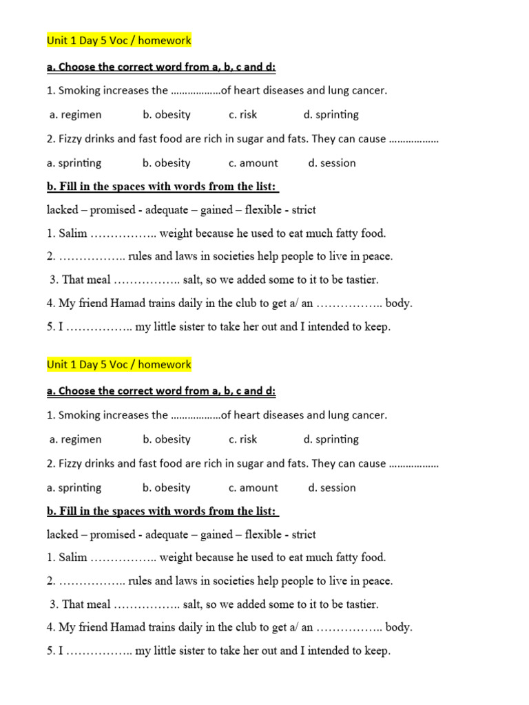 Unit 1 Day 5 Voc | PDF