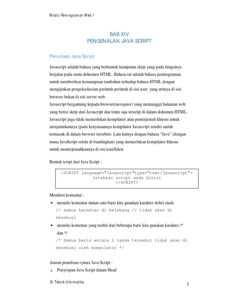 Modul 14 Javascript | PDF